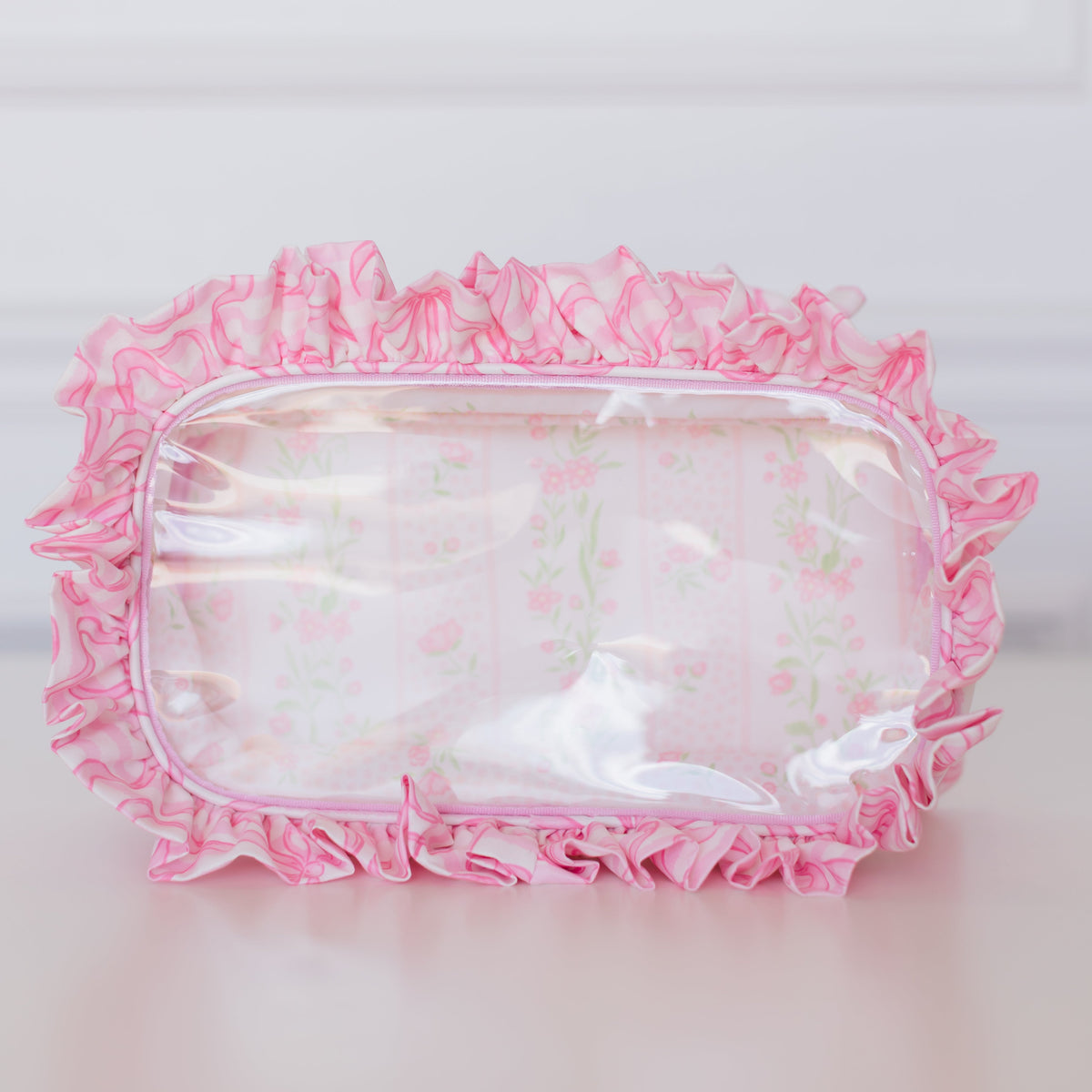 PRACTICALLY PERFECT Quilted Coquette Large Clear Pouch – Hollis